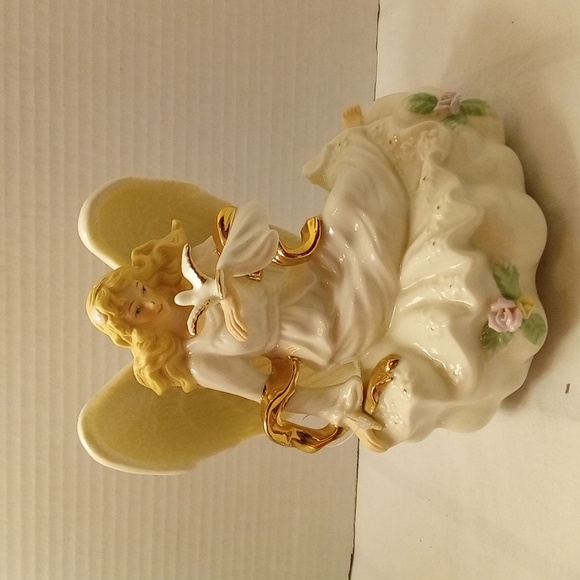 Unknown | Accents | Vintage Porcelain Musical Angel | Poshmark